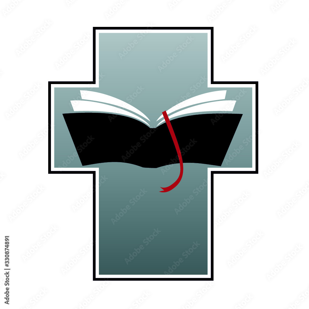Open Bible on Cross Logo Stock Vector | Adobe Stock
