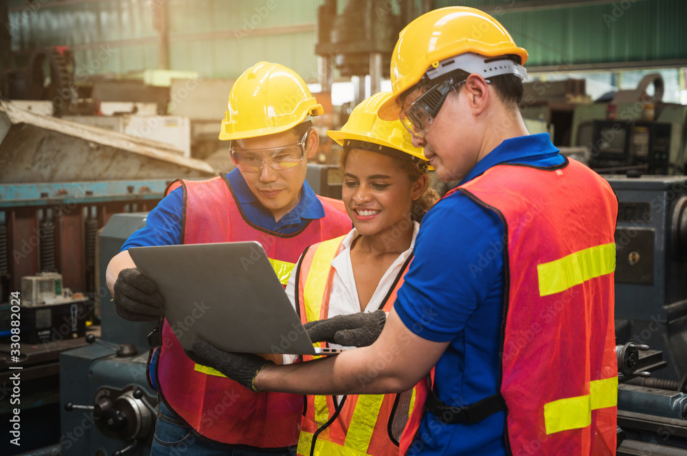 The industrial worker team is working on various projects in a large ...