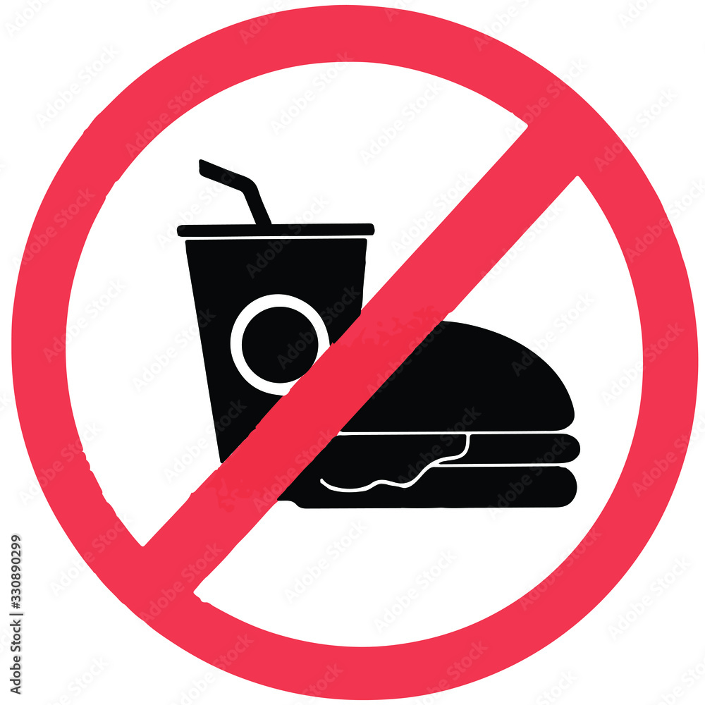 Prohibition of bringing food into the area Stock Vector | Adobe Stock