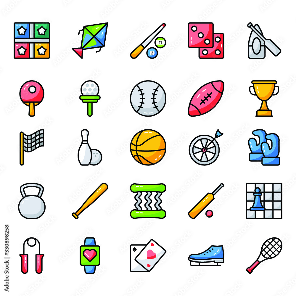 Sports Vector Icons Set Stock Vector | Adobe Stock