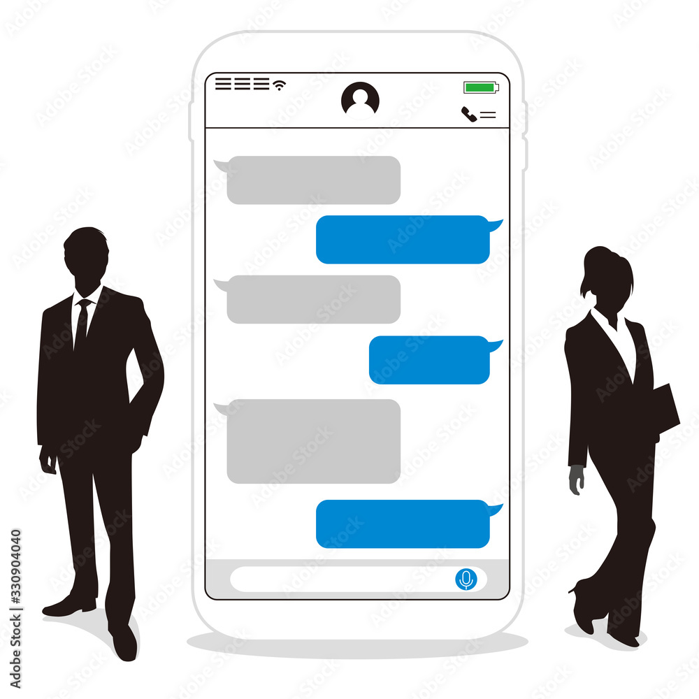 Chat app vector illustration smartphone Stock Vector | Adobe Stock