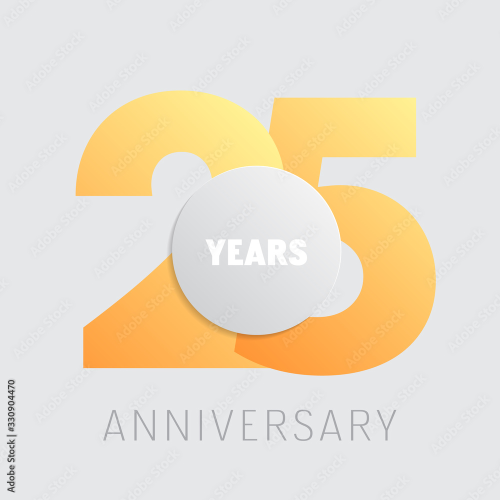 25 years anniversary vector icon, logo. Square graphic design element ...