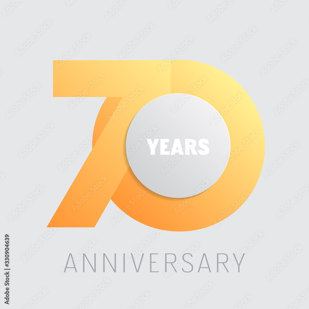 70 years anniversary vector icon, logo. Square graphic design element ...