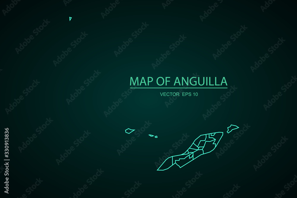 Map of Anguilla. Detailed vector map with counties, regions, province ...