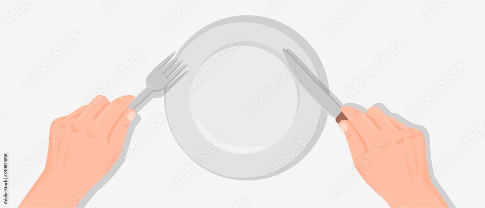 Hands Holding Food Cartoon