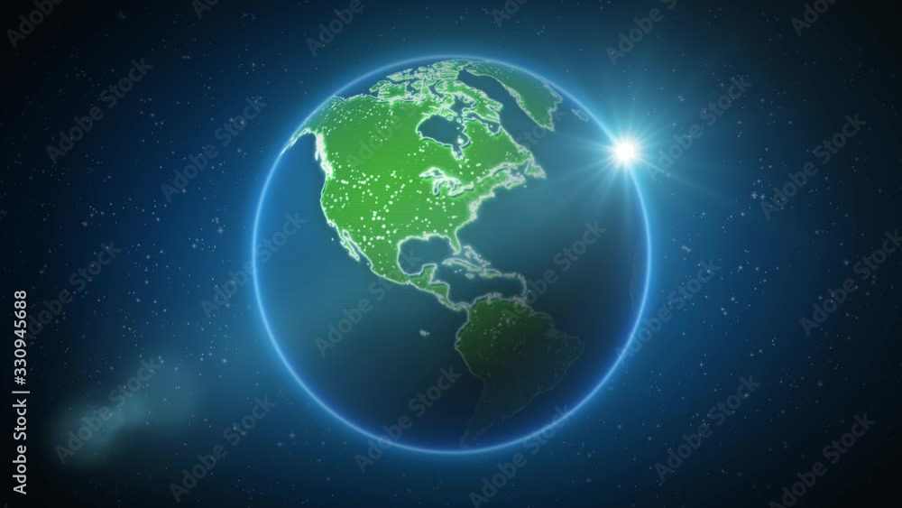 World Map Global Technology Background/ 4k animation of a hi-tech ...