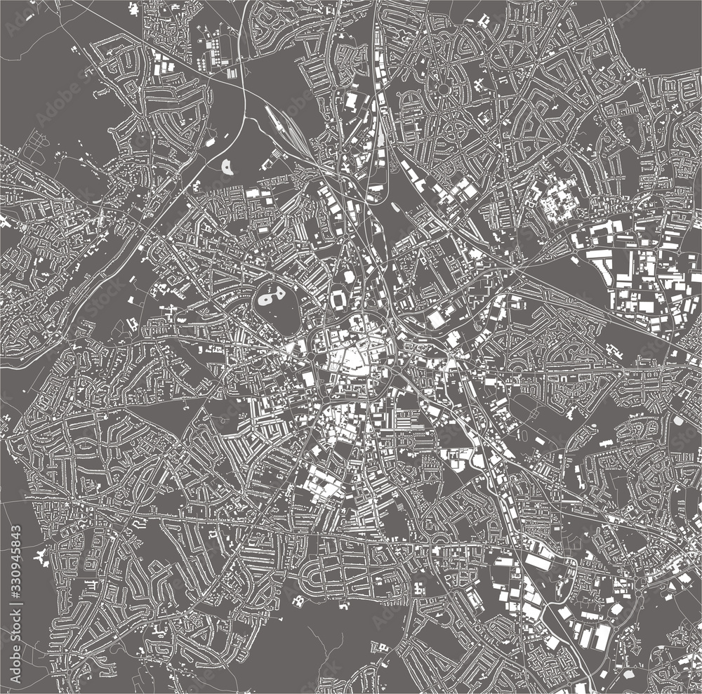 map of the city of Wolverhampton, West Midlands, England, UK Stock ...