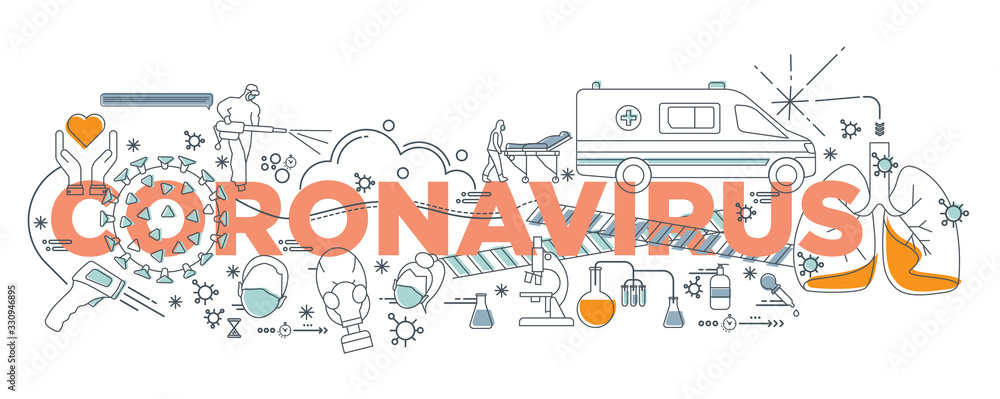 Hand drawn doodle epidemiology concept, Coronavirus disease COVID-19 ...