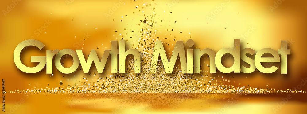 Growth Mindset in golden stars background Stock Photo | Adobe Stock