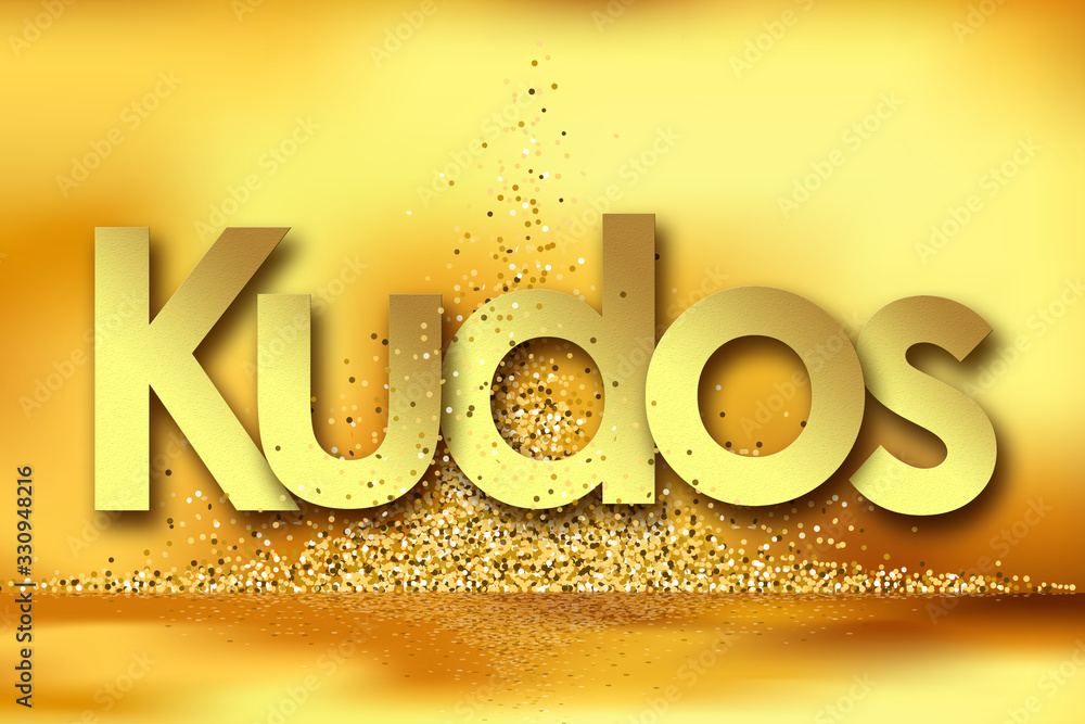 Kudos in golden stars background Stock Illustration | Adobe Stock