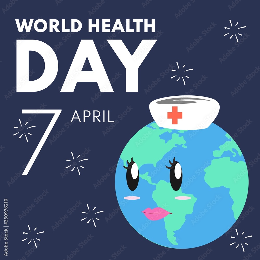 International world health day greeting card design template consisting ...