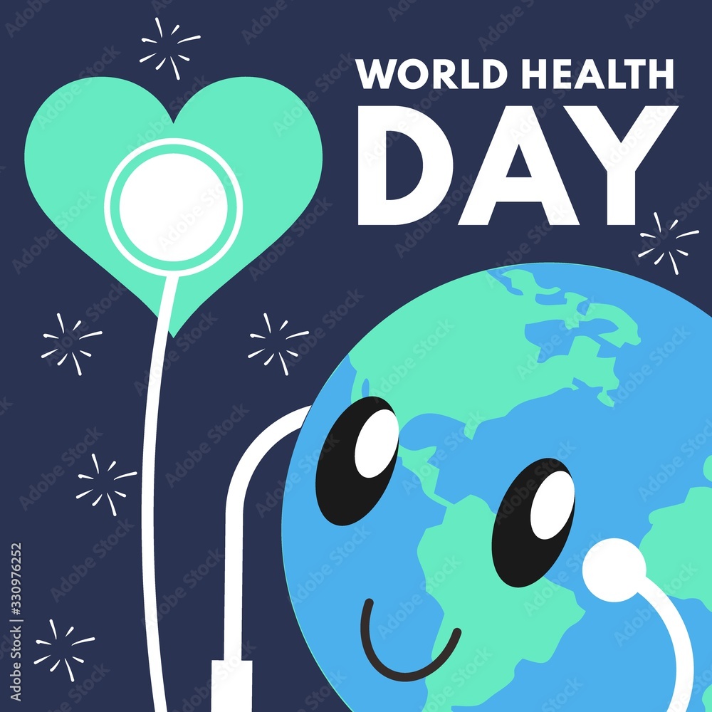 International world health day greeting card design template consisting ...
