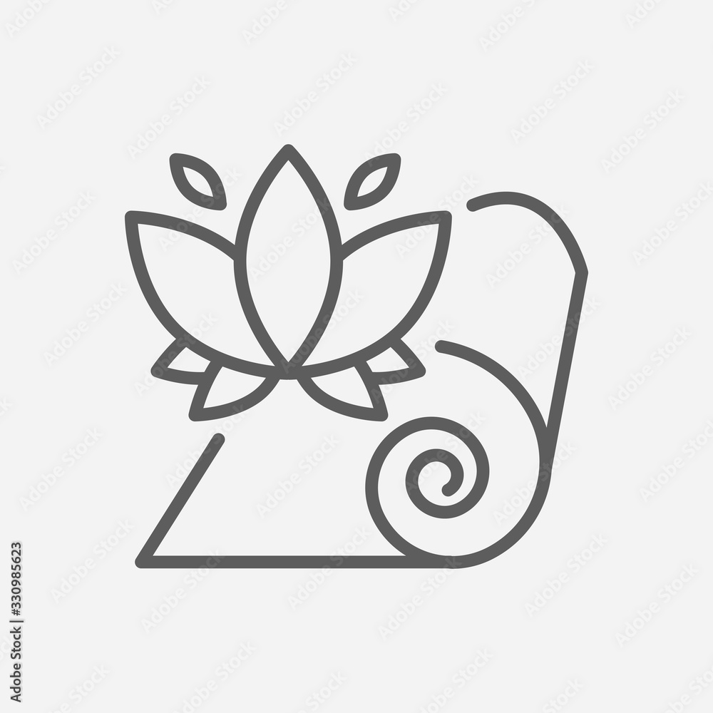 Yoga mat icon line symbol. Isolated vector illustration of icon sign ...