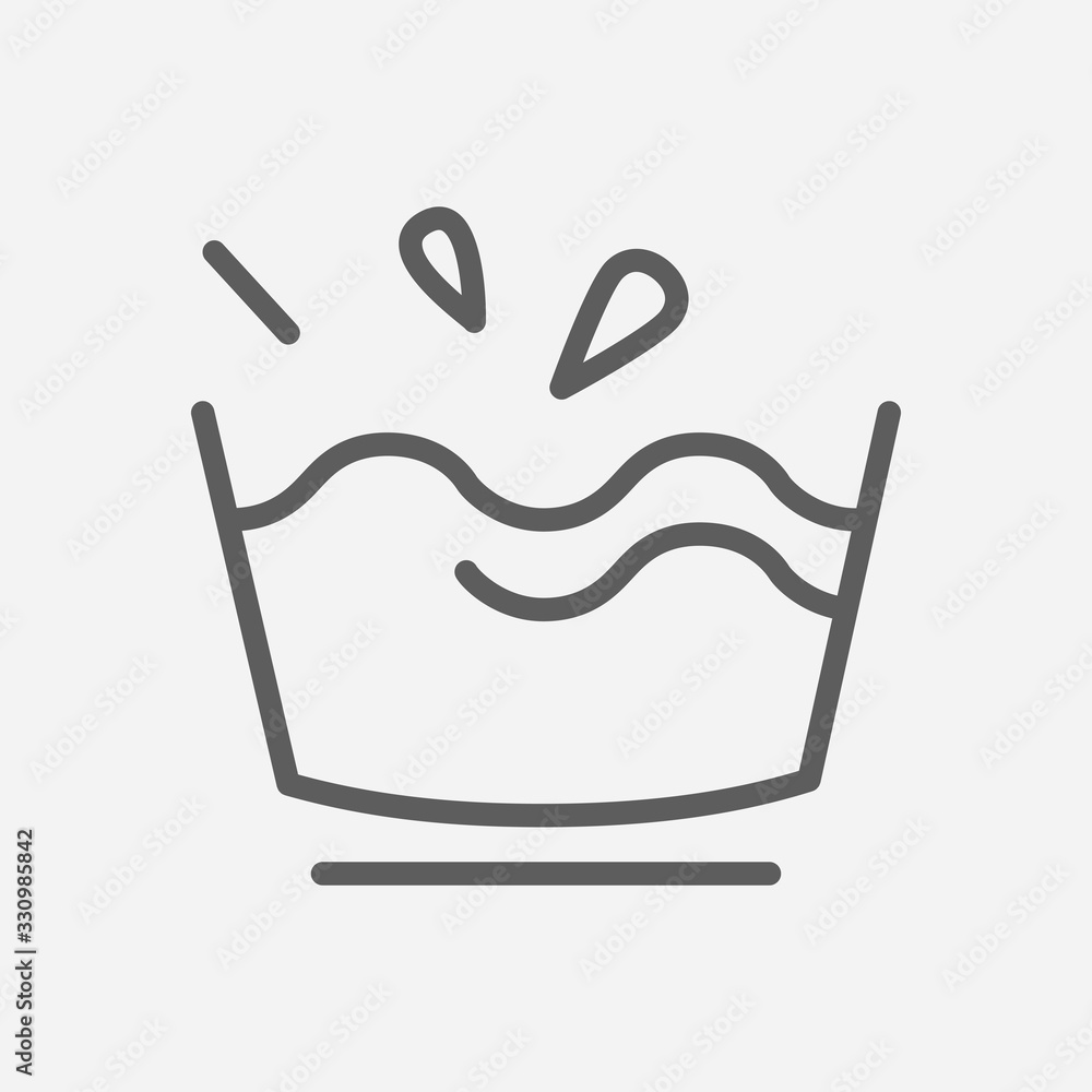 Machine wash icon line symbol. Isolated vector illustration of icon ...
