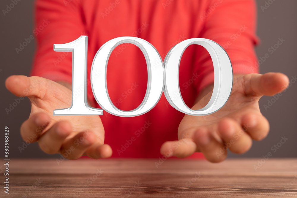 100 Anniversary 3d numbers. Poster template for Celebrating 100 ...