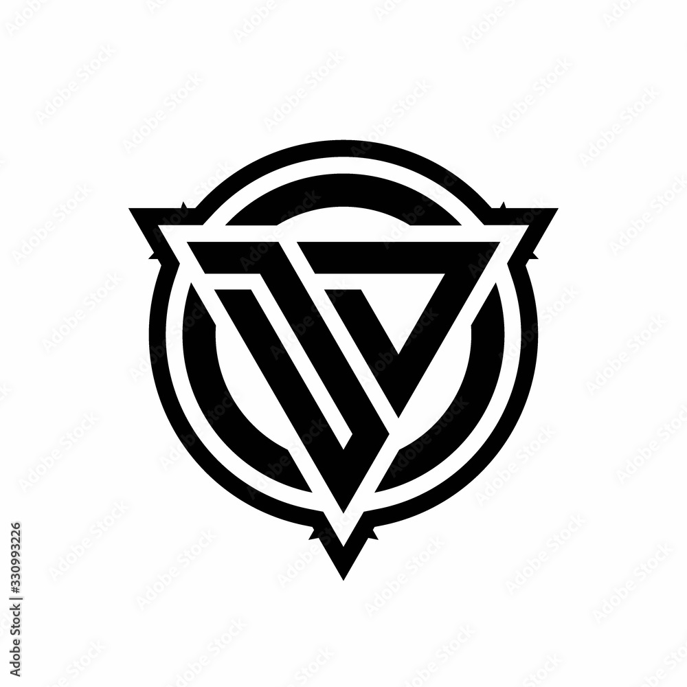 DD logo with triangle shape and circle with outline rounded design template Stock Vector | Adobe ...