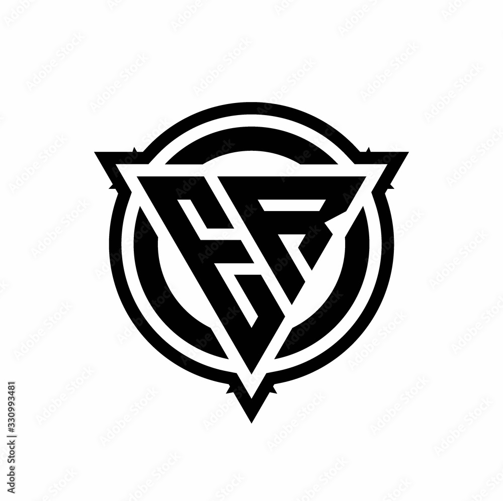 ER logo with triangle shape and circle with outline rounded design ...