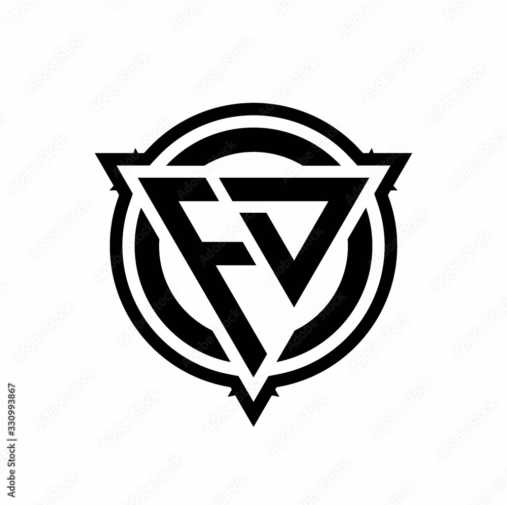 FD logo with triangle shape and circle with outline rounded design ...