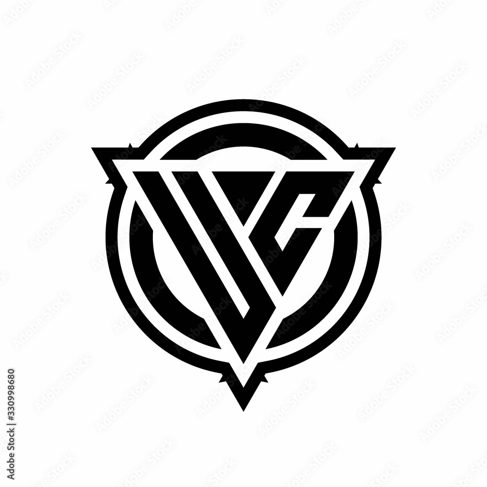 UC logo with triangle shape and circle with outline rounded design ...