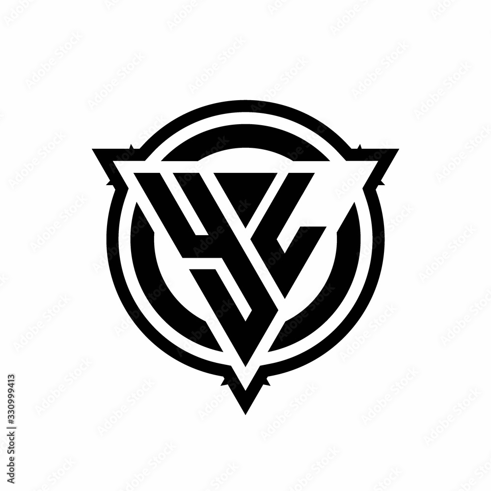 YL logo with triangle shape and circle with outline rounded design ...
