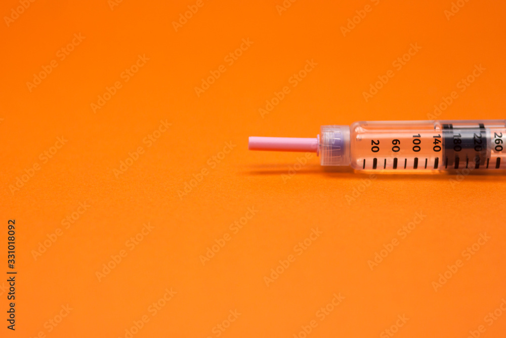 injector pen, injector pen, insulin needle in orange background Stock ...