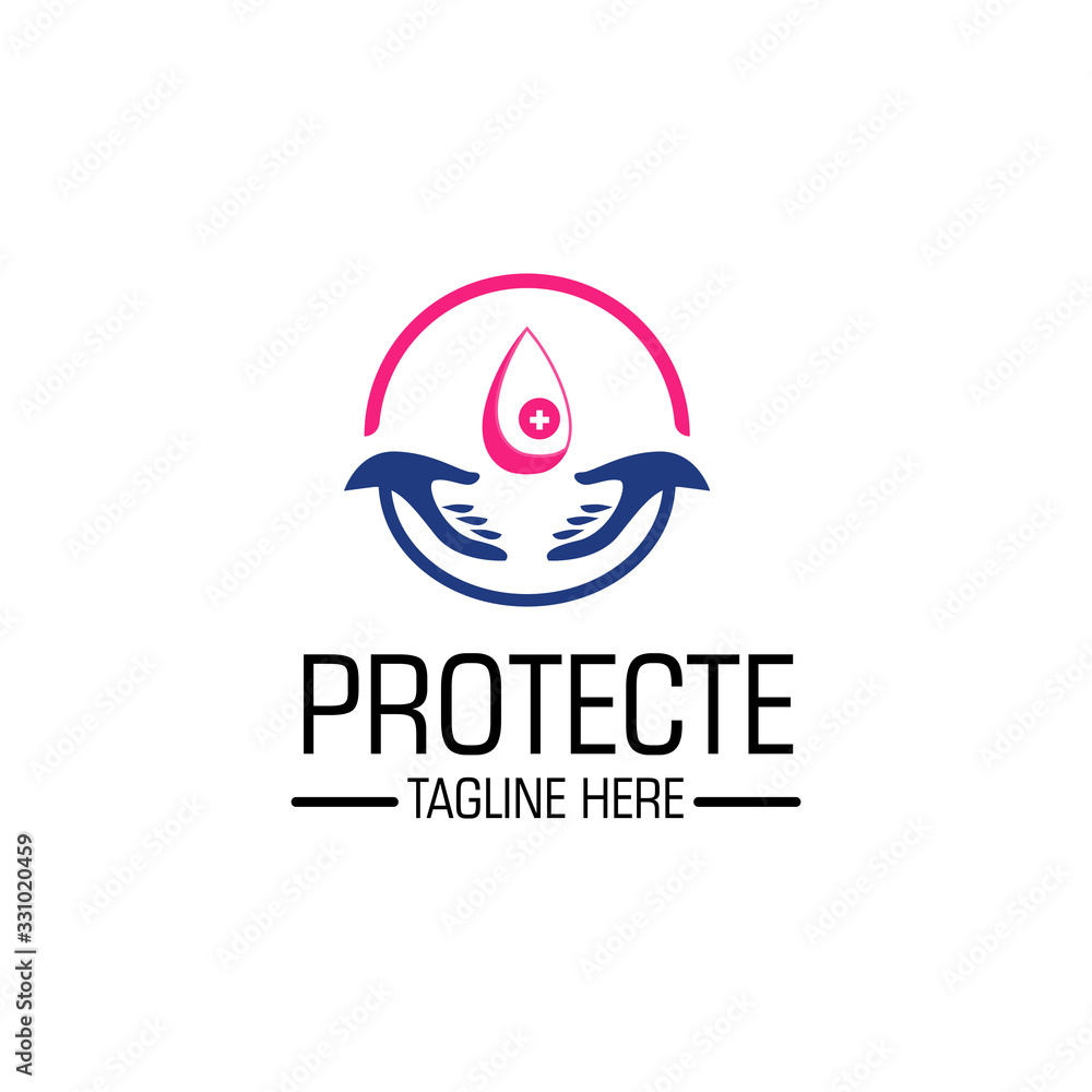 Hand holding liquid icon logo template Stock Vector | Adobe Stock