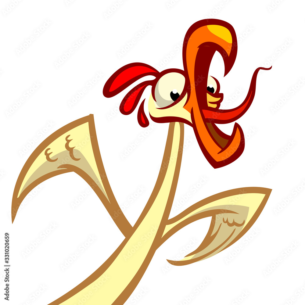 Cartoon chicken screaming. Vector illustration. Stock Vector | Adobe Stock