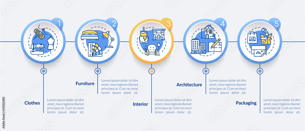 Creative agency types vector infographic template. Designer work ...