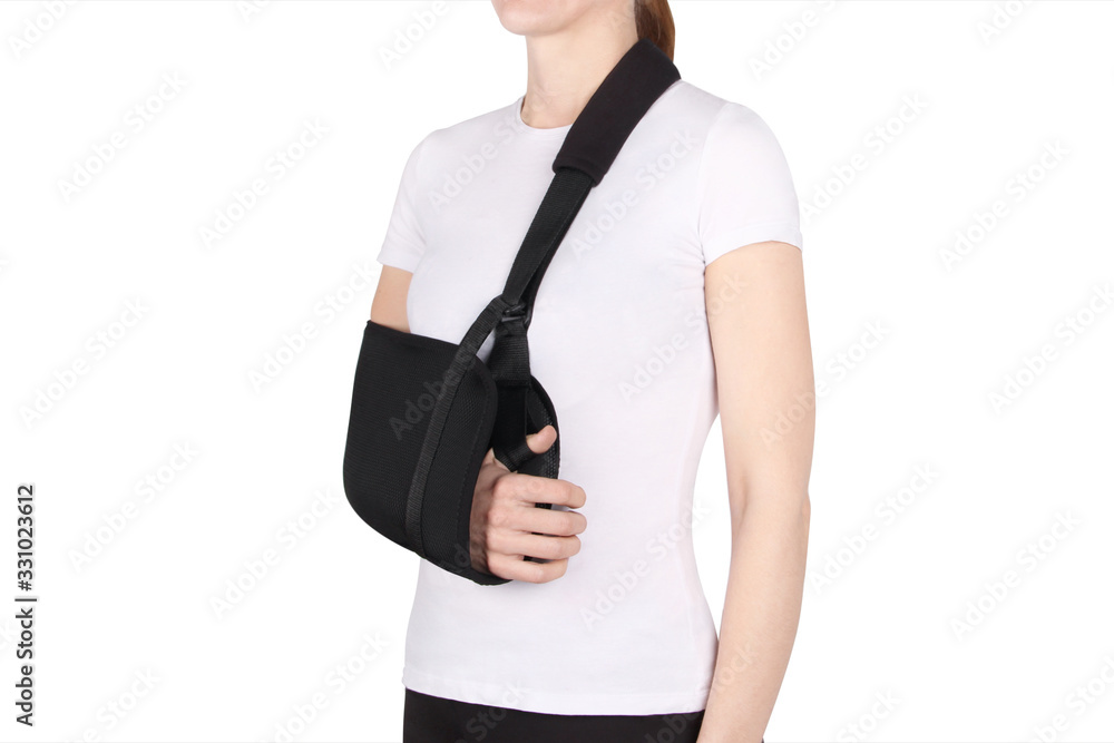 Shoulder Joint Brace. Bandage on the shoulder joint (scarf) with ...
