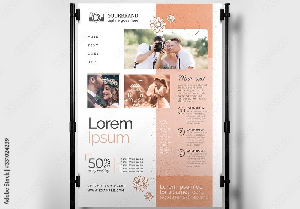 Wedding Photographer Poster Layout Stock Template | Adobe Stock