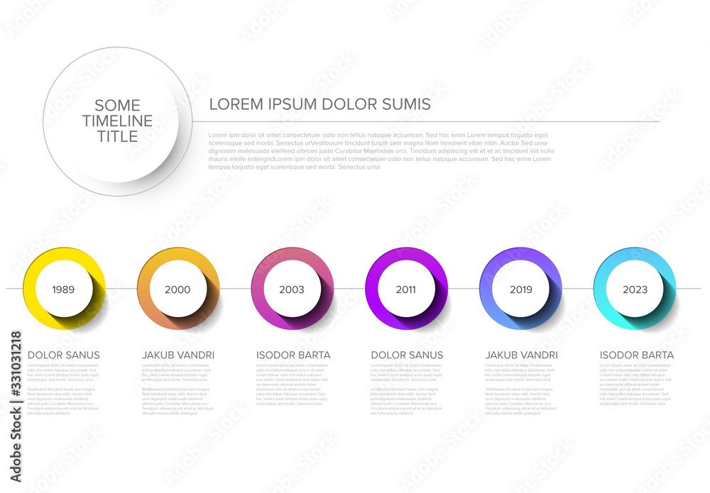 Infographic Horizontal Timeline Layout Stock Template | Adobe Stock