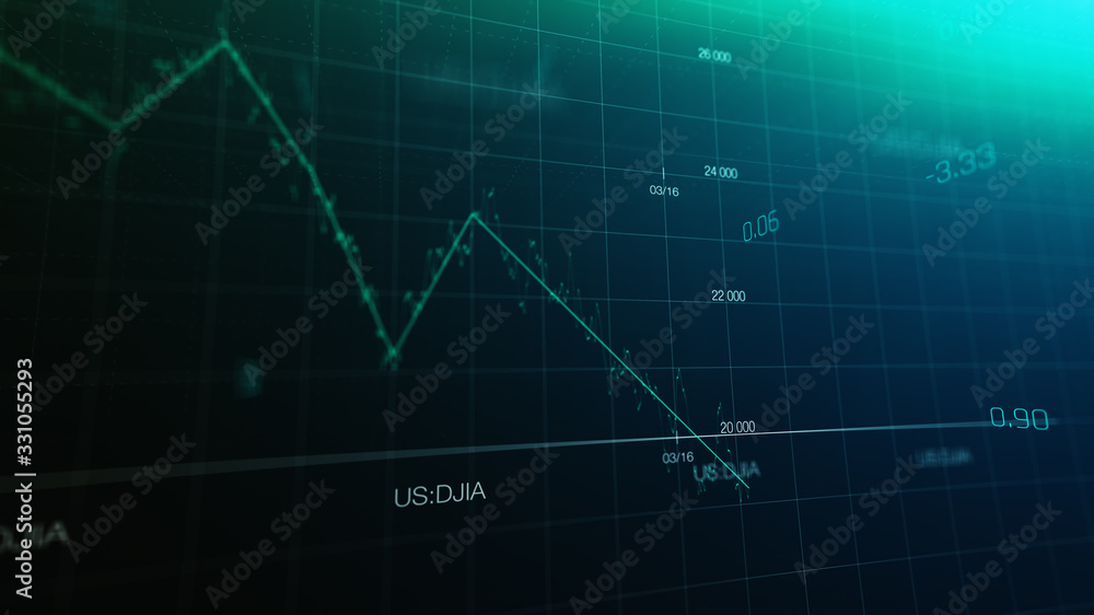 Stock market graph global crisis caused by corona virus SARS-CoV-2 ...