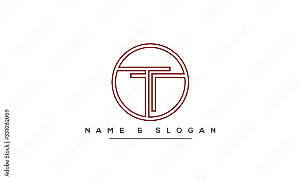 T ,TT Letter Logo Design with Creative Modern Trendy Typography Stock ...