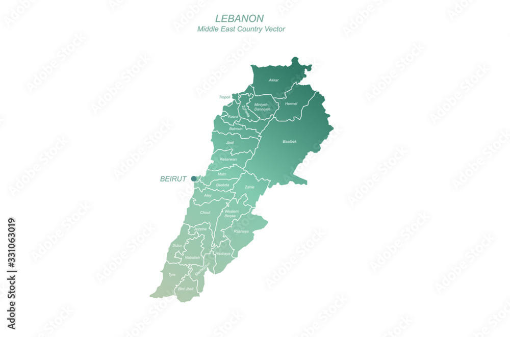 lebanon map. graphic vector map of lebanon. Stock Vector | Adobe Stock