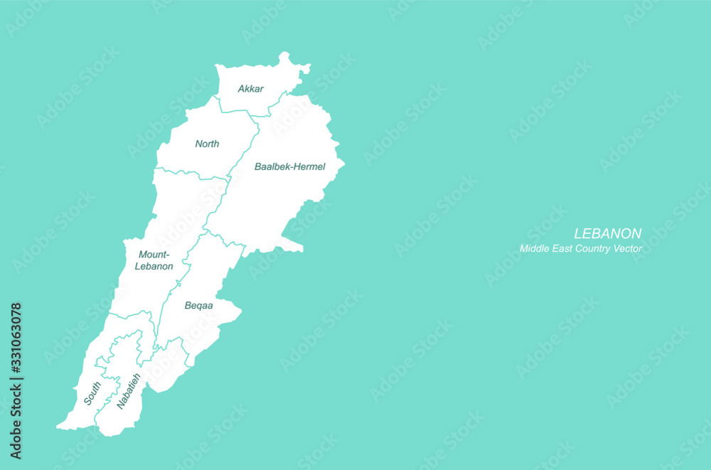 Fototapeta mapa świata dla dzieci lebanon map. graphic vector map of ...