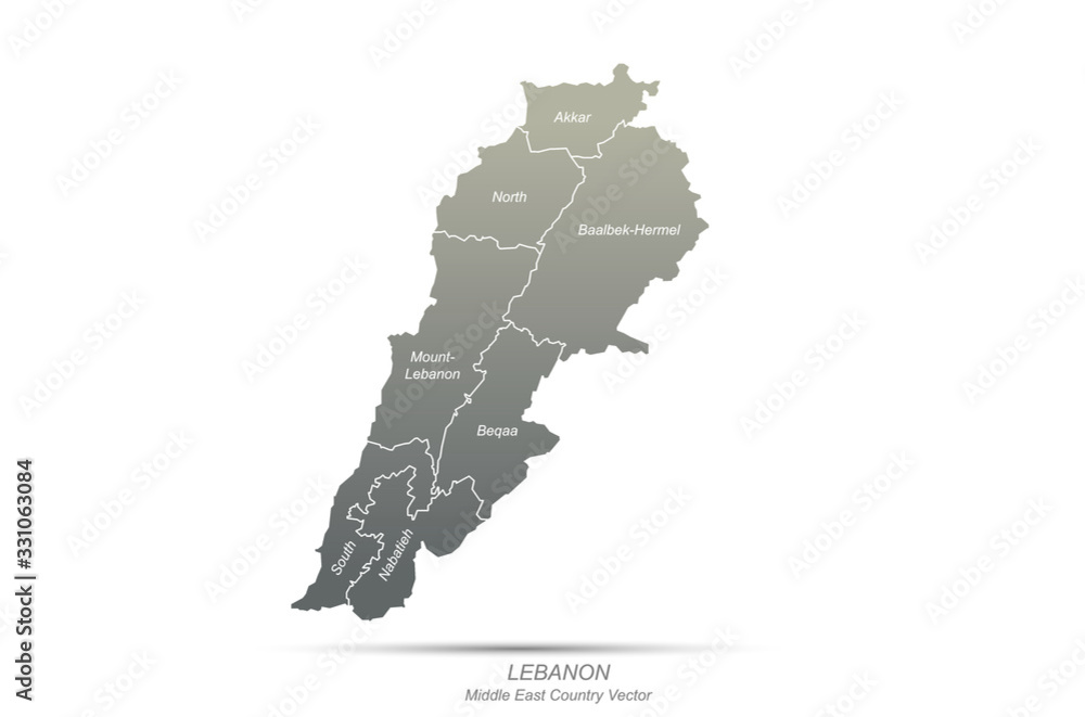lebanon map. graphic vector map of lebanon. Stock Vector | Adobe Stock