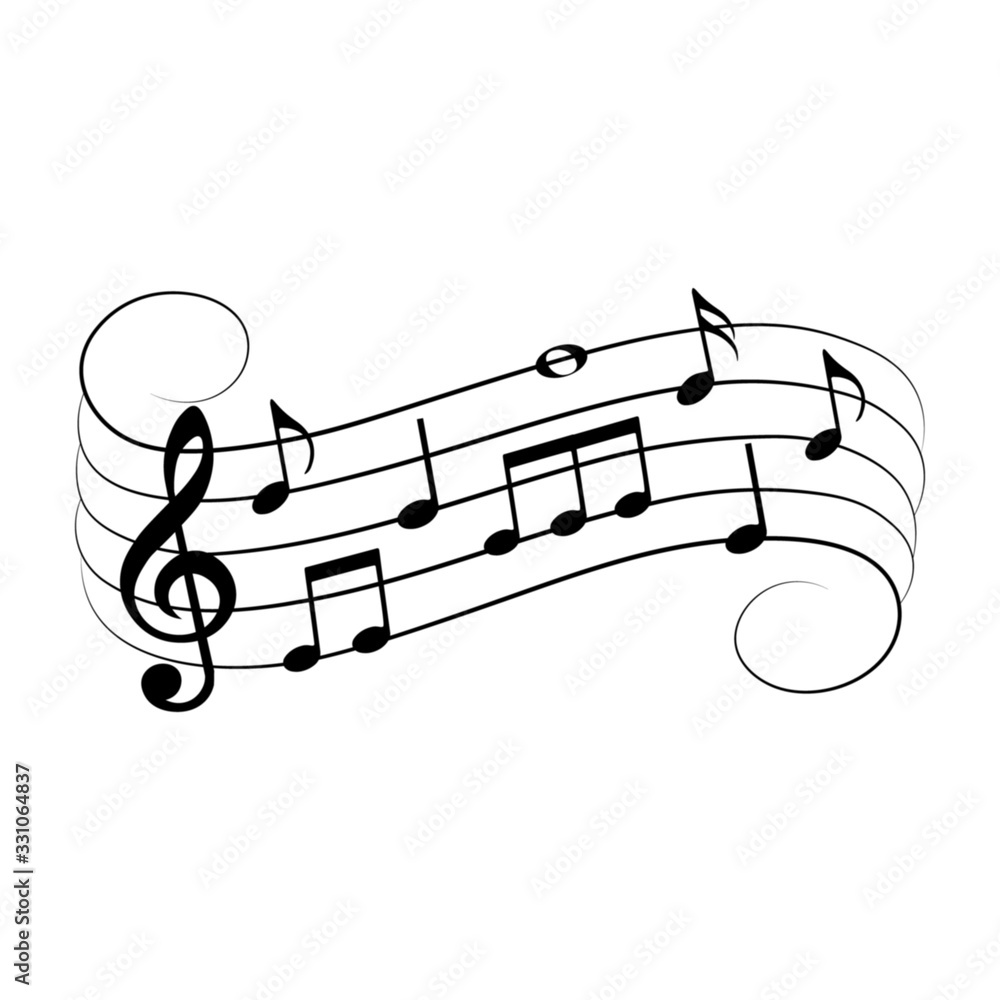 Music notes. isolated, vector illustration. Stock Vector | Adobe Stock