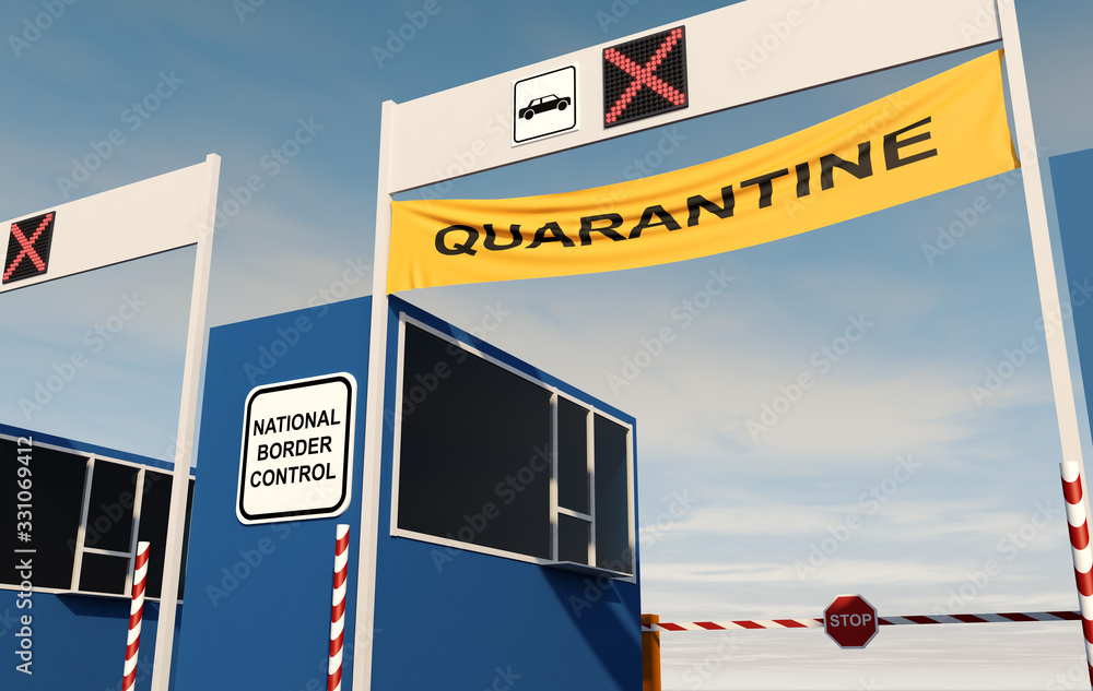 Closed Border Post for Crossing National Border Stock Illustration ...