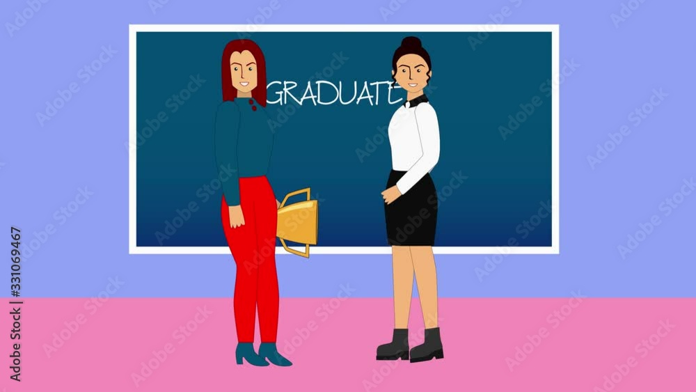 Teacher and student at the blackboard at school or university, teacher ...