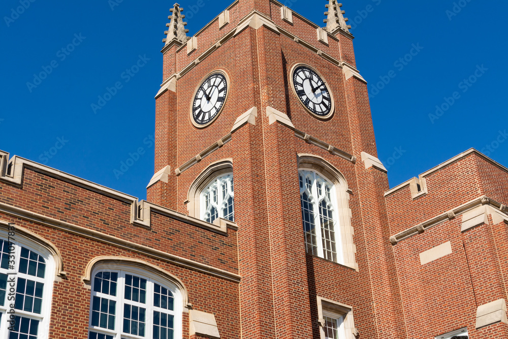 Brick School Building Stock Photo | Adobe Stock