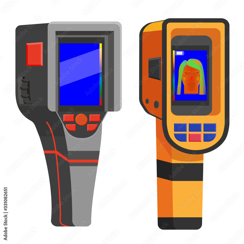 Set Thermal scaner camera infrared. Portable Visualize temperature ...