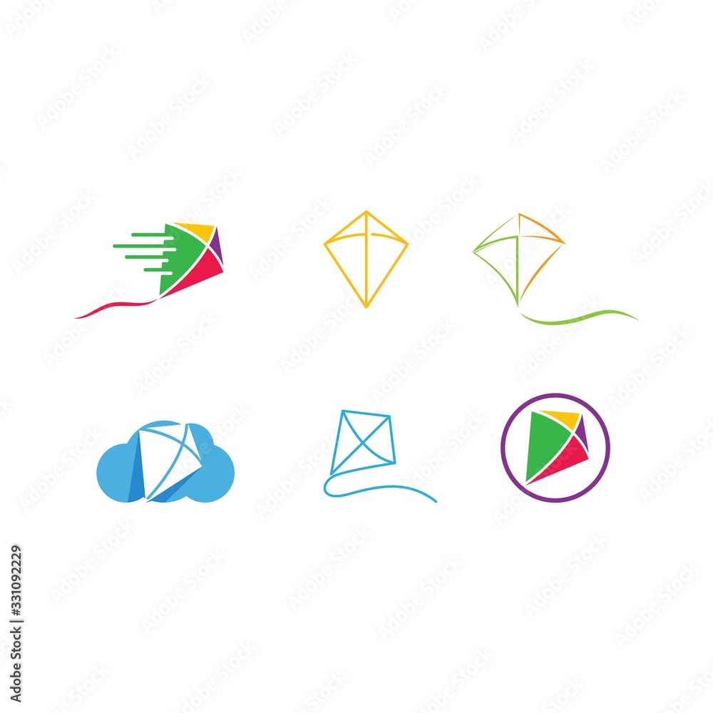 Kite illustration logo vector Stock Vector | Adobe Stock
