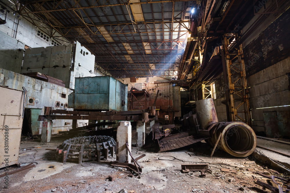 Inside unfinished engine room of Chernobyl nuclear power plant Stock ...