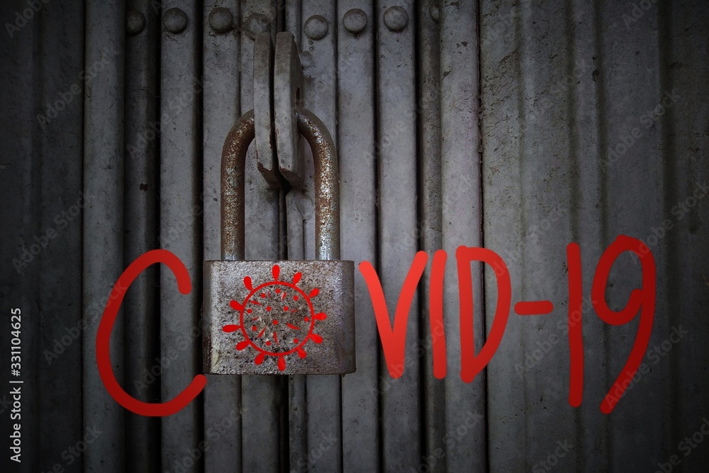 Covid19 lockdown illustration. Corona virus pandemic. Stock ...