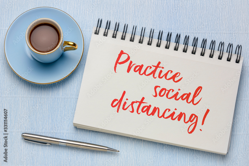 practice social distancing text in art sketchbook Stock Photo | Adobe Stock