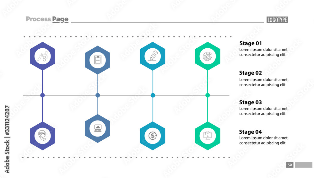 Four stages flow chart slide template. Diagram, flowchart, infographic ...
