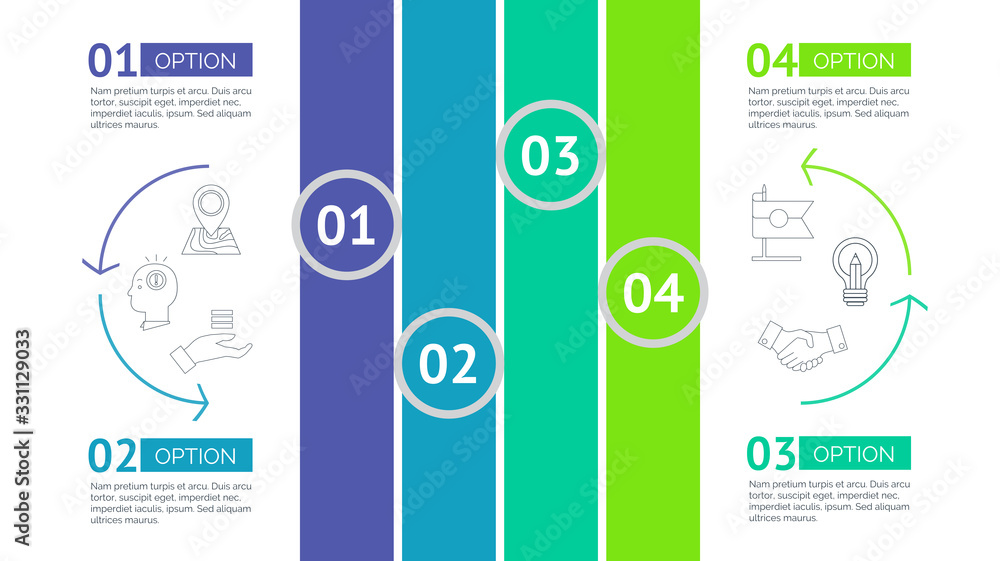 Four bars process chart slide template. Business data. Option, diagram ...