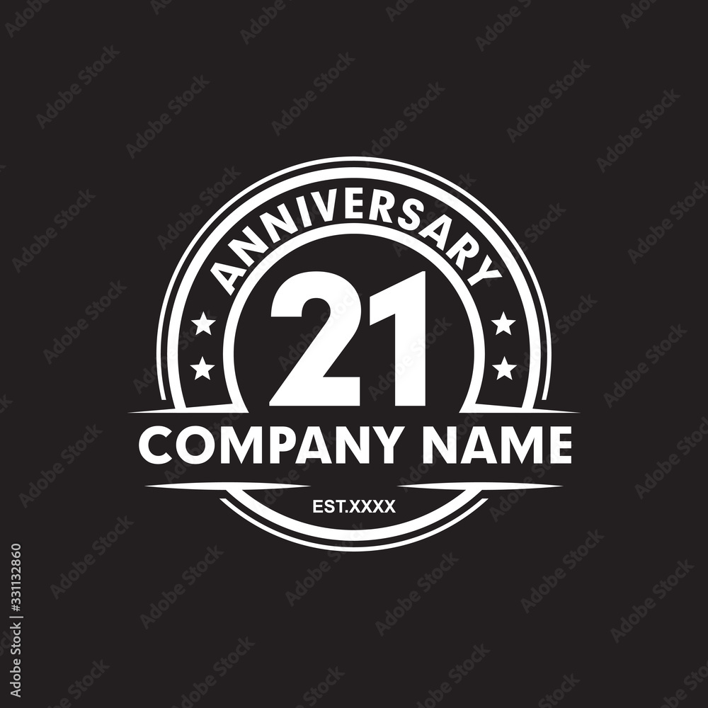 21st year anniversary logo design vector template Stock Vector | Adobe ...