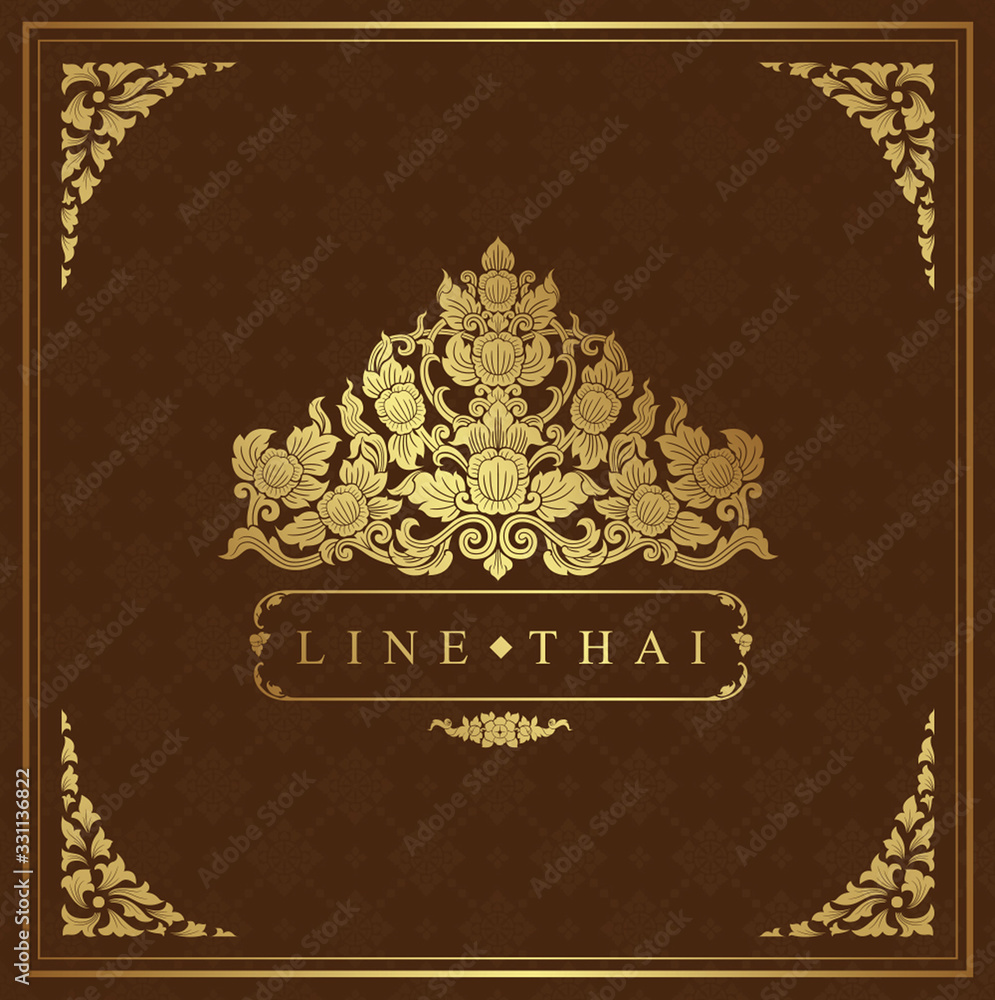 Thai art luxury temple, background pattern decoration for printing ...