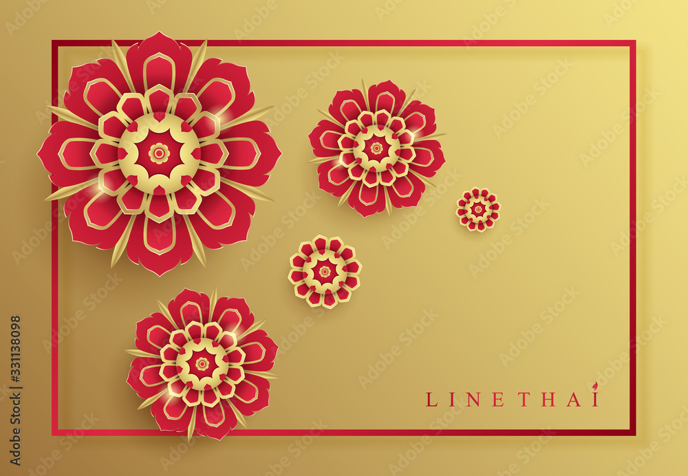 thai art, temple, background pattern decoration for flyers, poster, web ...